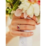 Bestyle 925 Sterling Silver Heart Rings for Women 1.5ct Created Diamond Open Band Ring January ...