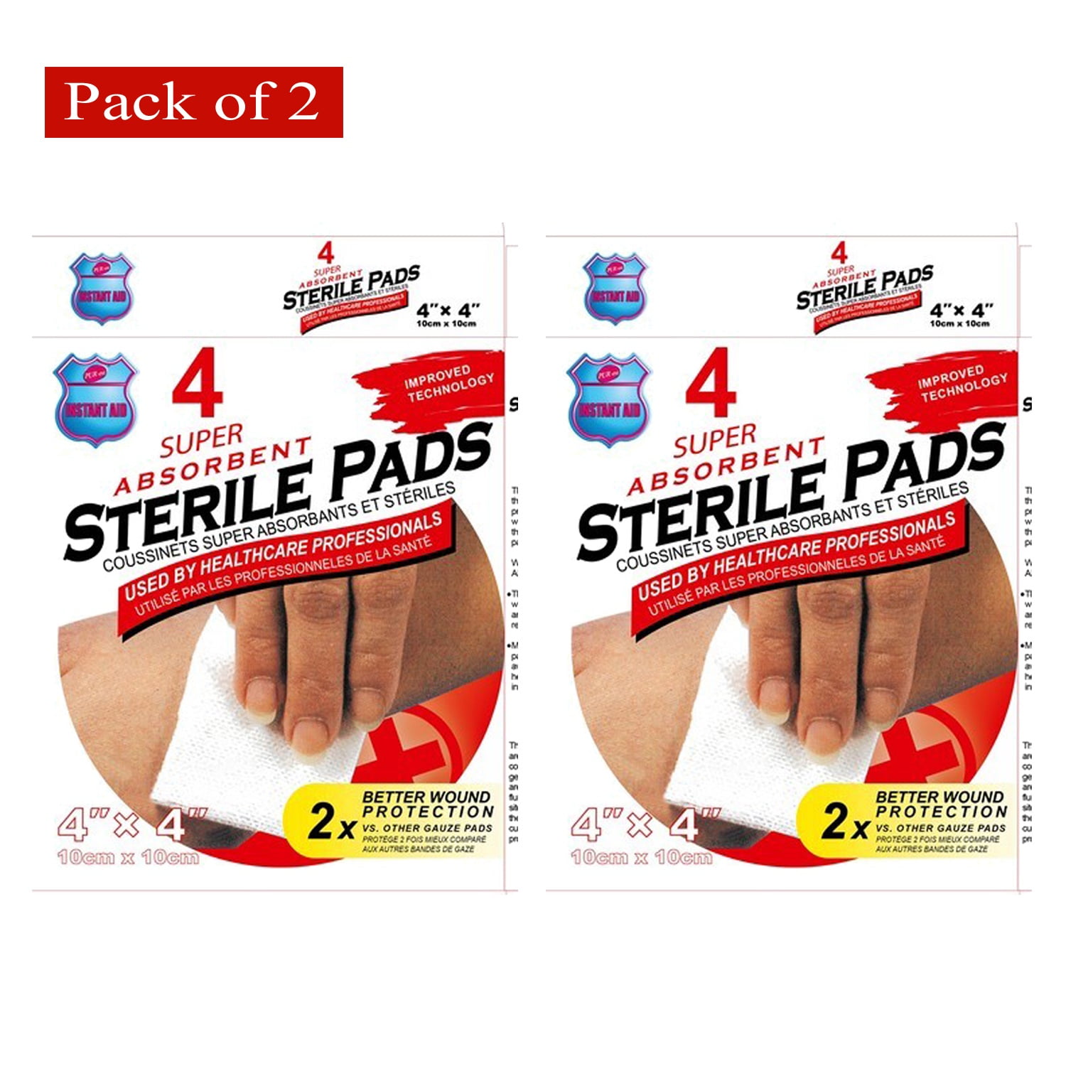Click here for Instant Aid 4pc Sterile Pads (Gauze Pads) Super Ab... prices