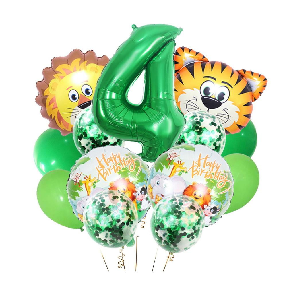 Tohuu Forest Balloons Jungle Safari Green Party Balloons with Number ...