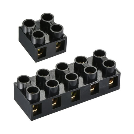 Uxcell Terminal Block 500V 10A Dual Row 2 Positions 3 Pcs and Terminal ...
