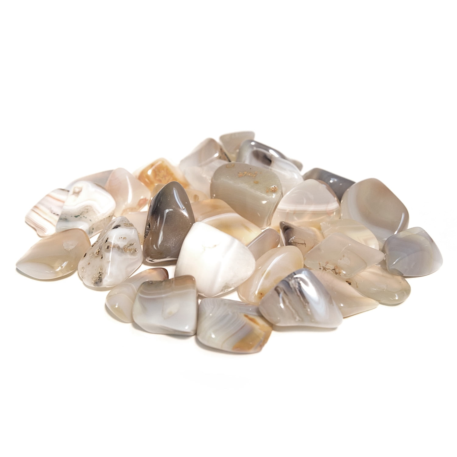 Crystal Allies 1lb Bulk Tumbled Agate Stones from Brazil - Large ~1 ...