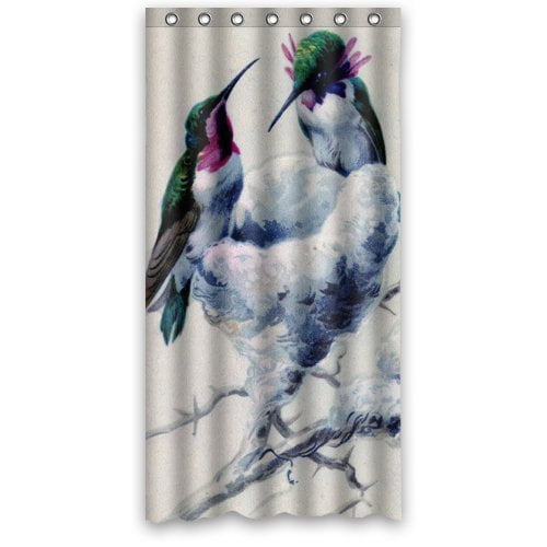 Greendecor Hummingbird Waterproof Shower Curtain Set With Hooks