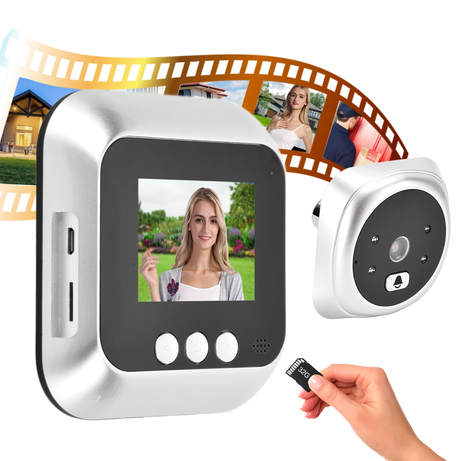 Video Dimensor, Peephole Door Bell Visor 720p 2.8in Tft LCD 135 Gran ...
