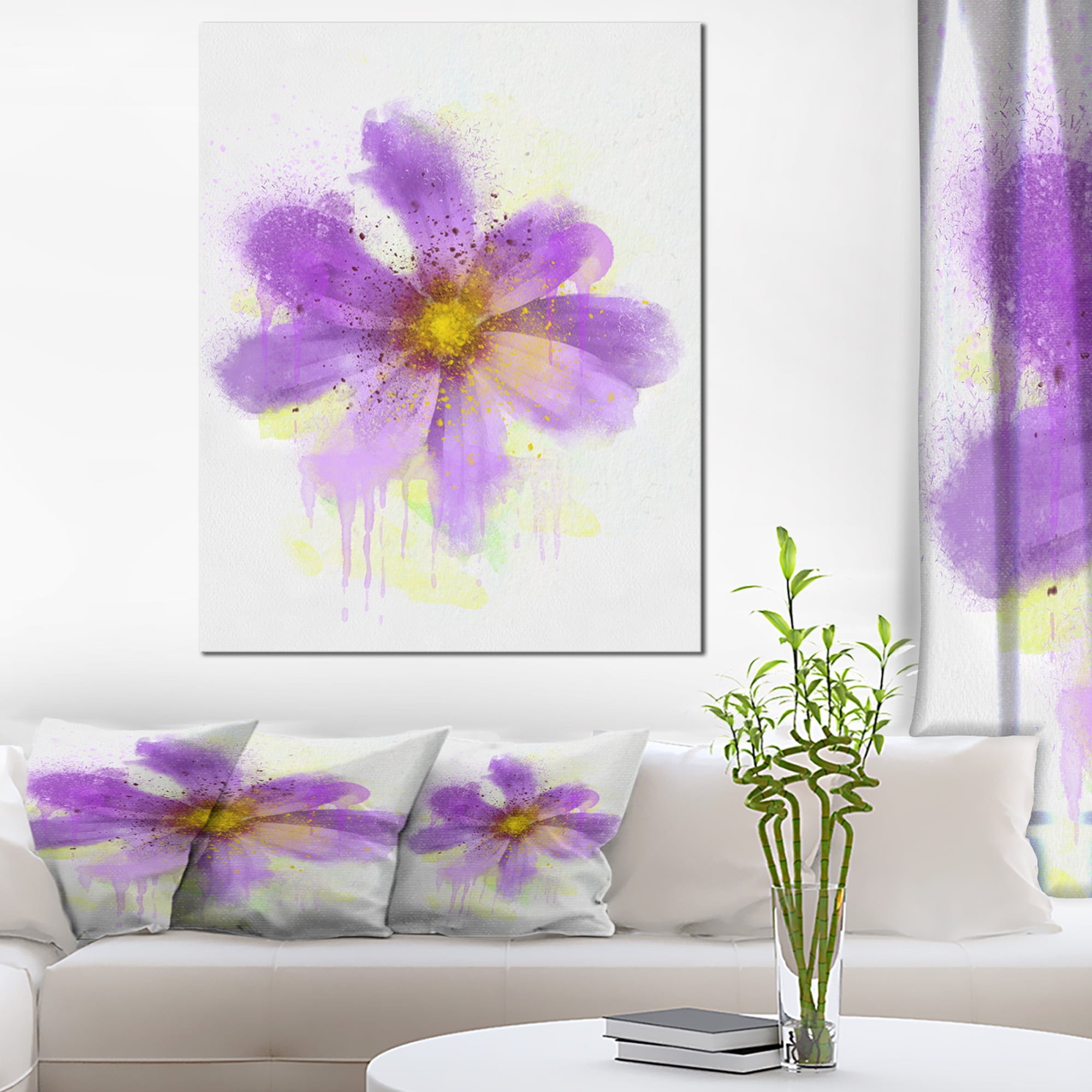 Click here for Designart Purple Flower With Large Petals - Flower... prices