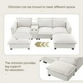 109" Modern Sectional Cloud Sofa with Console, USB Charging Port ...