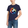 Ceisia Kids' Short Sleeve Crew Neck T-Shirt with Colorful Soccer Crown ...