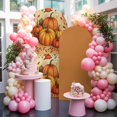 6FT Arch Backdrop Covers, Burnt Orange Pumpkins Fall Wedding Arch Cover ...