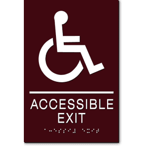 Accessible Exit Wheelchair Sign-Brown / White(3 Units) - Walmart.com