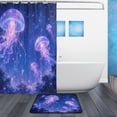 Bath Curtain & 60x72in Non-Slip Bath Mat Set 12-Grommet Shower Curtain ...