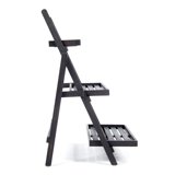 Topside Outdoor Acacia Wood Plant Stand, Dark Grey - Walmart.com