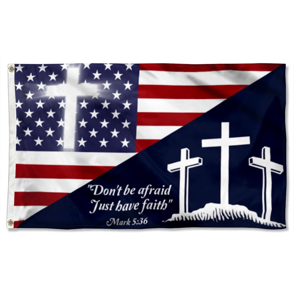 Cayyon Christian Flag 3x5Feet Christian Cross US Grommet Flag Don’t Be ...