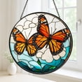 Colorful Butterfly Stained Glass Style Window Decor Suncatcher ...