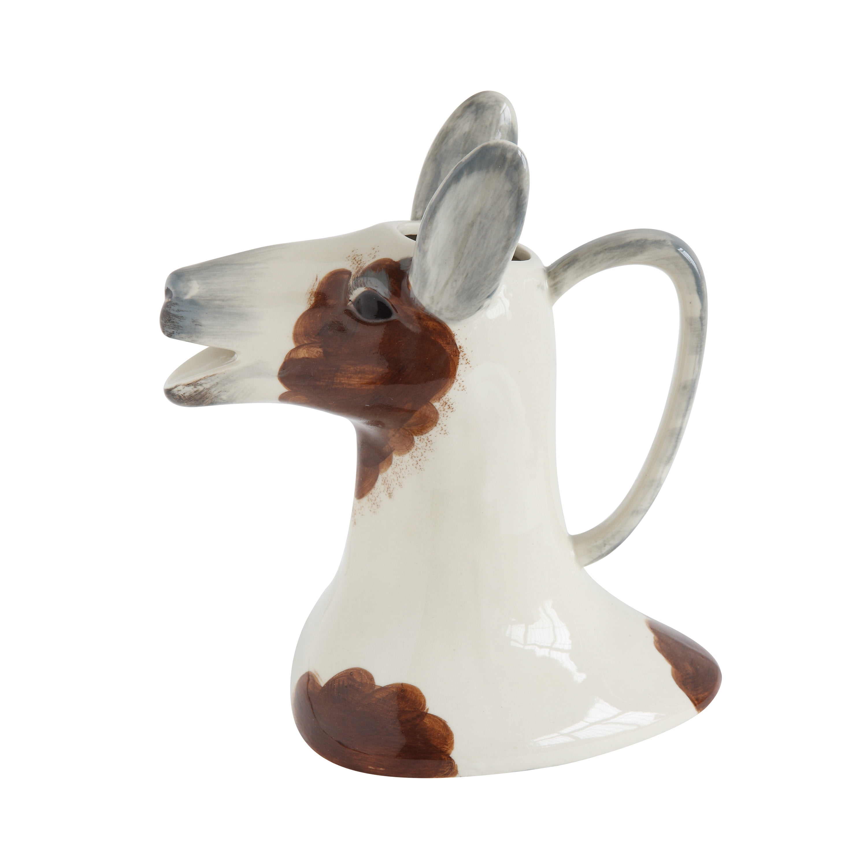 Creative Co-Op Hand Painted Llama Shaped Pitcher - Walmart.com