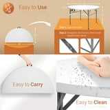 "VINGLI 48"" Foldable Round Commercial Table, Portable Plastic Dining ...