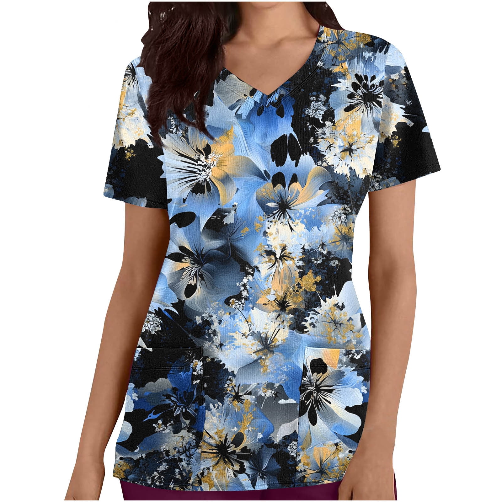 Click here for Staron Scrub Top For Women Trendy Stretchy Summer... prices