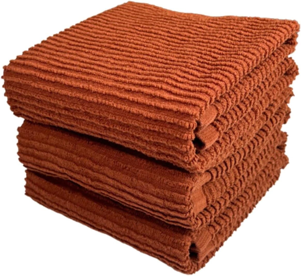 Serafina Home Oversized Solid Color Burnt Orange Rust Kitchen Towels ...