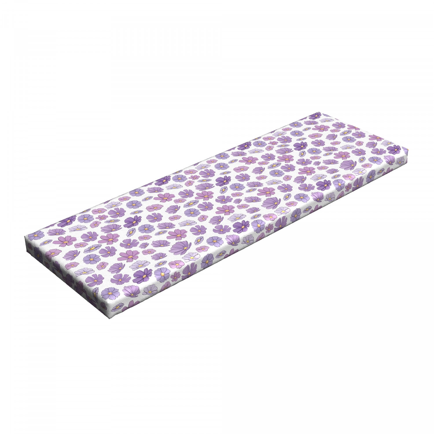 Floral Bench Pad, Feminine Cartoonish Pattern with Petals, HR Foam ...