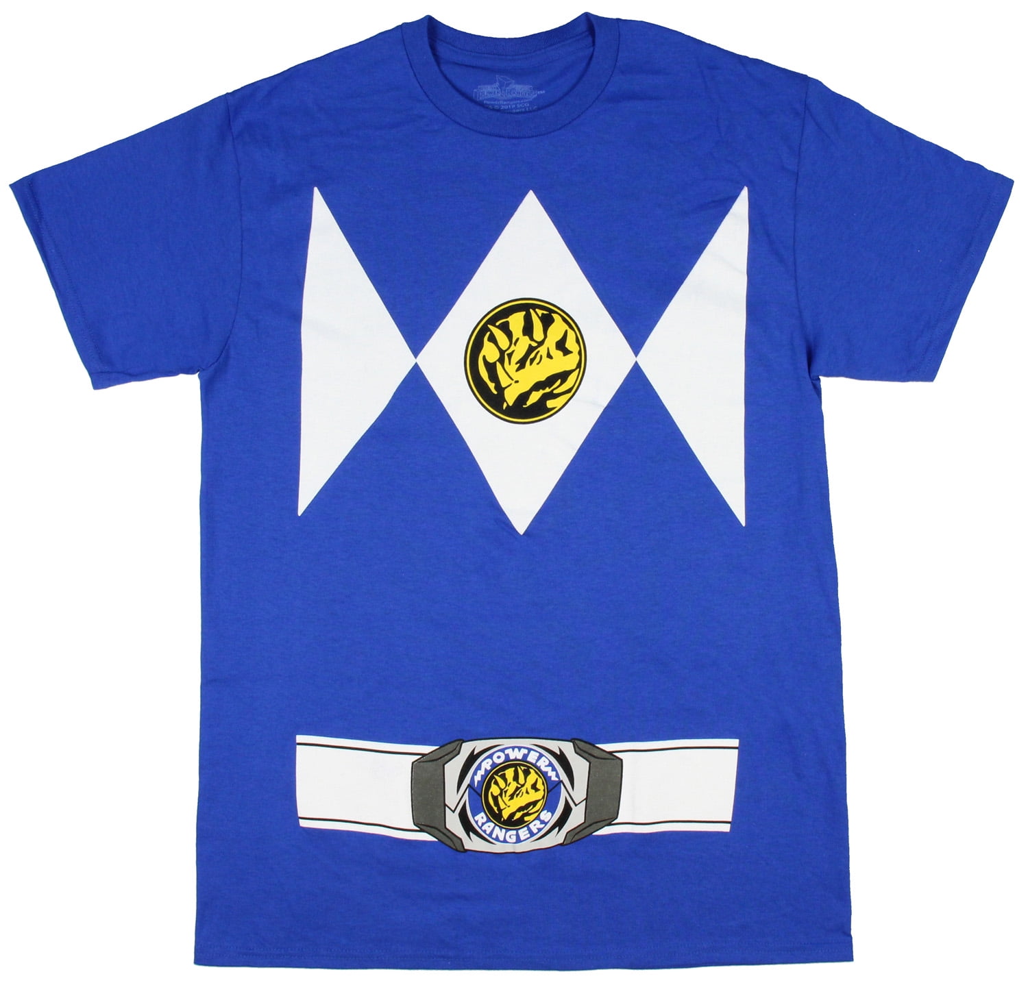 Power Rangers Men's Costume Short Sleeve Blue T-Shirt (X-Large ...