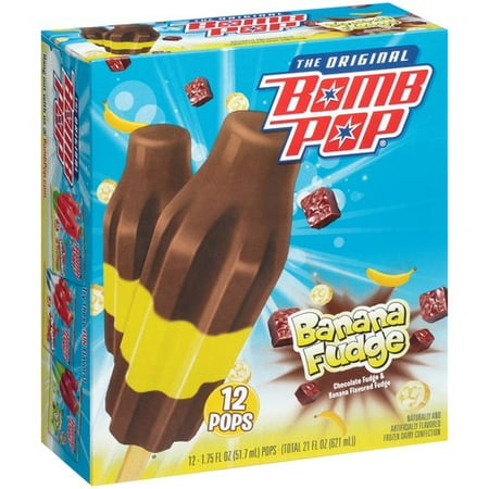 Bomb Pop Banana Fudge Frozen Confection, 1.75 oz, 12 ct - Walmart.com