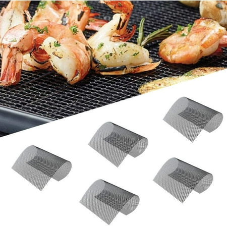 BBQ Grill Mesh Mat Set of 5 Non Stick Reusable Heavy Duty 13x15.75 Inch ...