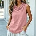Aezemi Womens Cowl Neck Sleeveless Tanks, Linen Cotton Lightweight ...