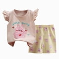 CAUYDY Toddler Baby Girl Clothes 4 Piece Set Print Ruffle Fly Sleeve T ...