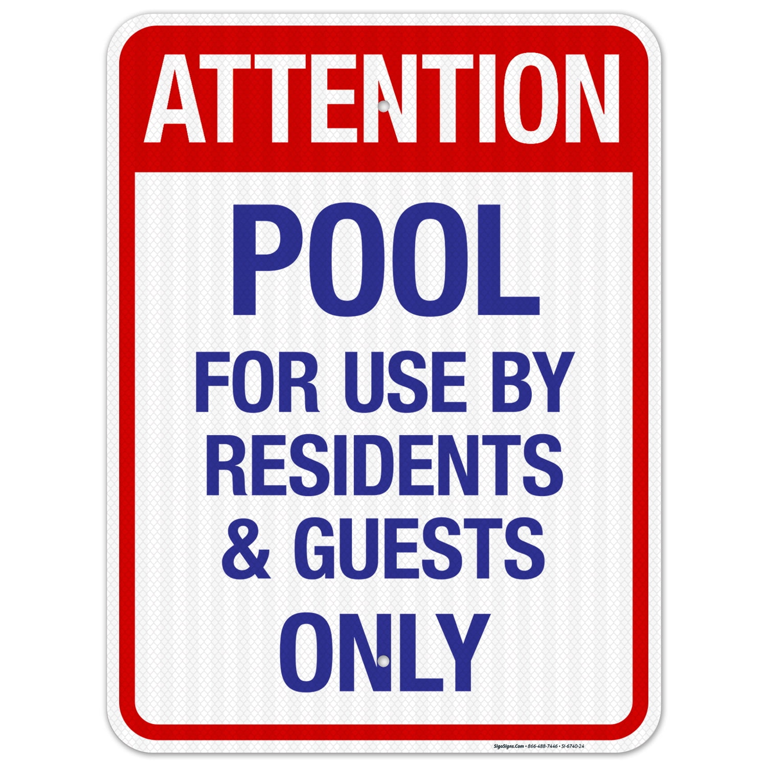 Attention Pool For Use By Residents and Guests Only Sign, Pool Sign ...