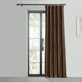 Copper Brown Block Drapes Blackout Faux Silk Taffeta Curtain, 50W X 96L ...