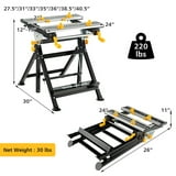 Gymax Folding Work Table Portable Workbench w/ Adjustable Height ...