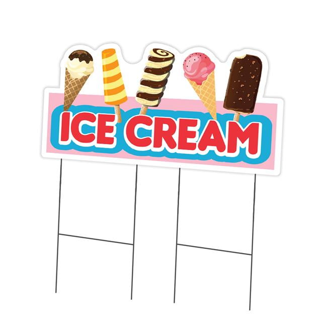 24 x 36 in. Yard Sign & Stake - Ice Cream 2 - Walmart.com