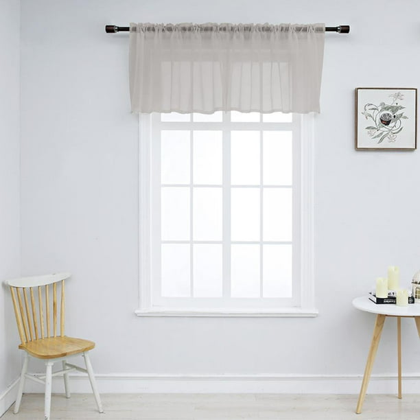 CNKOO Linen Textured Curtains Sheer Window Toppers Valances Semi-Sheer ...
