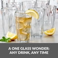 Mainstays 16 oz Clear Tea Glass Set of 8 with Elegant Wave Pattern for ...