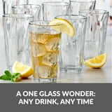 Mainstays 16 oz Clear Tea Glass Set of 8 with Elegant Wave Pattern for ...