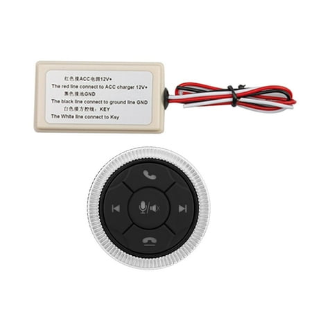 Wireless Bluetooth Stereo Audio Steering Wheel Remote Control | Walmart ...