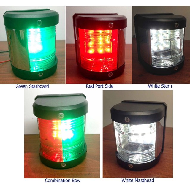 MARINE BOAT NAVIGATION LIGHS 5 PCS SET STARBOARD, PORT, MASTHEAD, STERN ...