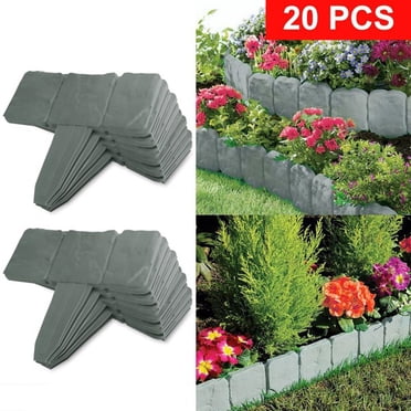 GroundSmart Curb Landscape Edging, 4' Brown Rubber Garden Border, 4 ...