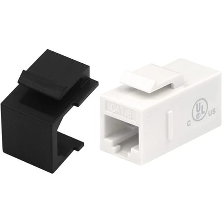 SUZH 20-Pack Blank Keystone Jack Inserts Black Bundle with 25-Pack CAT6 ...