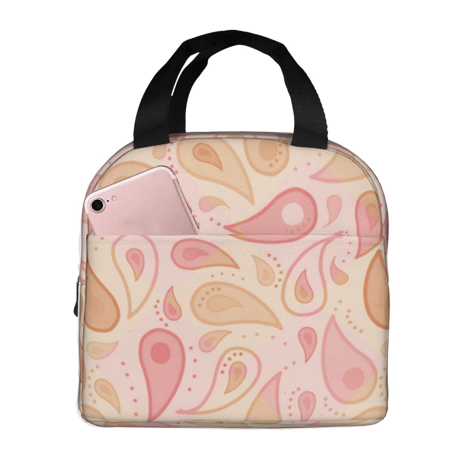Reusable Lunch Bag, Insulated Lunch Bag for Women Men - Pastel Paisley ...