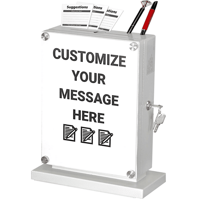Steel Suggestion Box with Key Lock and Acrylic Sign Board (Gray ...