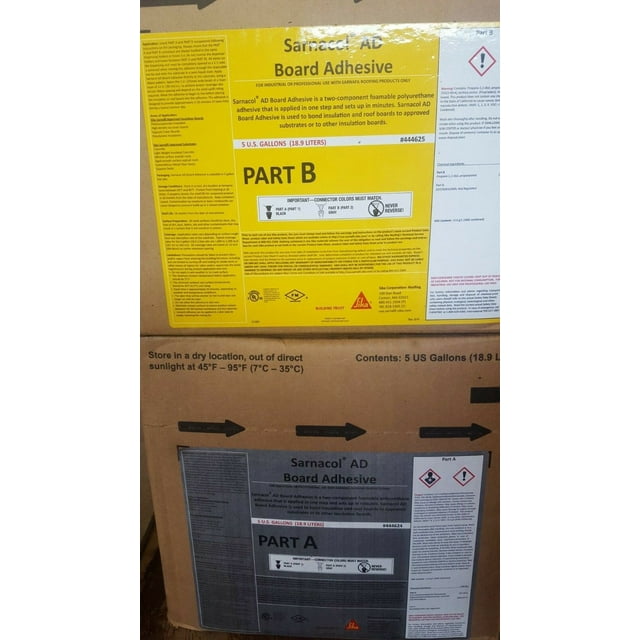 SIKA SARNACOL AD ROOF BOARD ADHESIVE TWO PART SETS, 10 GALLONS TOTAL ...
