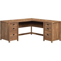 Sauder Sonnet Springs Engineered Wood Executive Desk in Pebble Pine ...