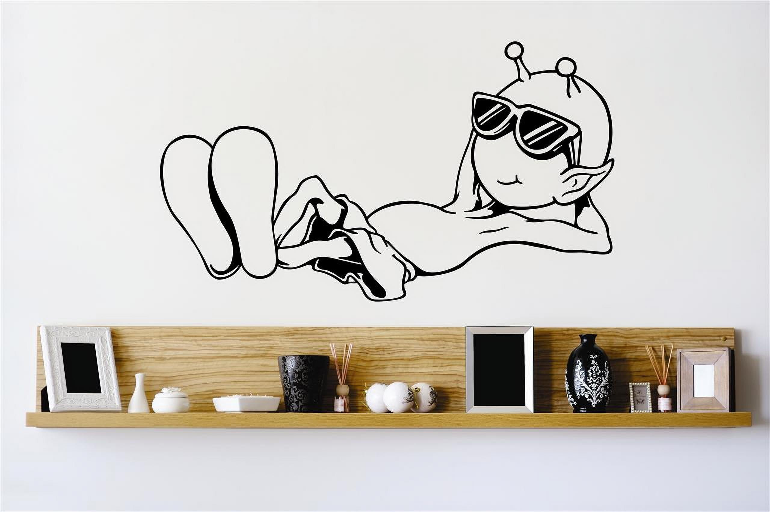 Home Wall Decals Alien Space Guy Bedroom Stickers DIY Removable ...