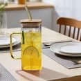 VVQ 400ml Glass Cup With Lid And Straw, Drinking Glasses For Home Beer ...