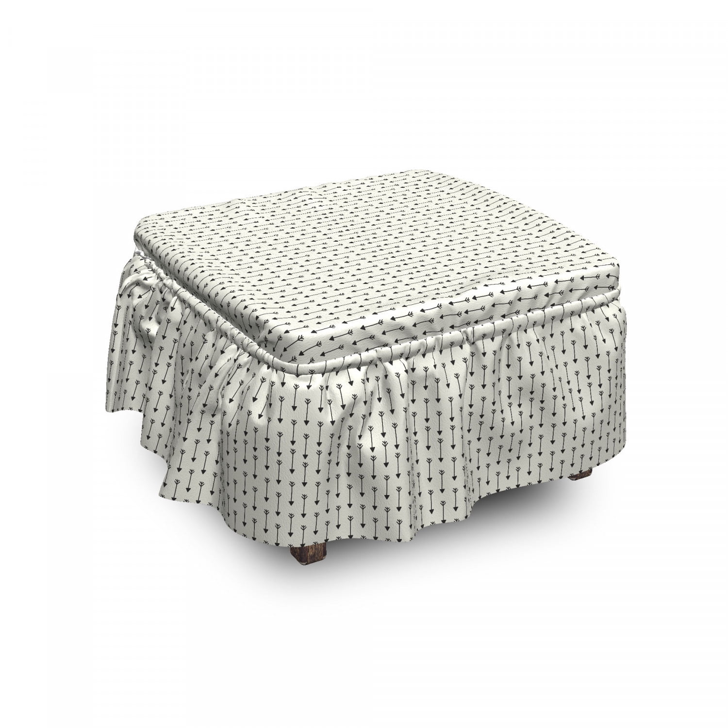 Arrow Ottoman Cover, Retro Boho Arrow Pattern, 2 Piece Slipcover Set ...