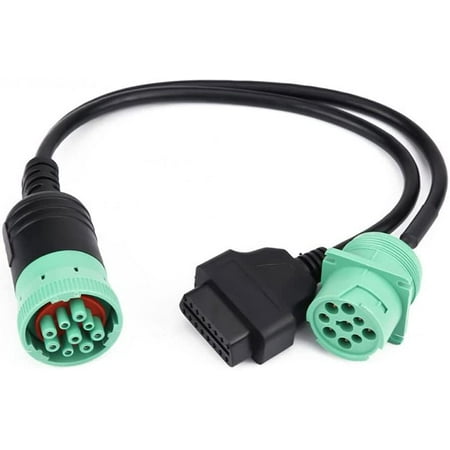TOTMOX 9 Pin Trucks Connector, 9 Pin to OBD2 Interface Truck Y?Cable ...