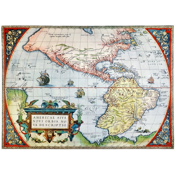 New World Map, 1570. /N'A New Description Of America, Or The New World ...