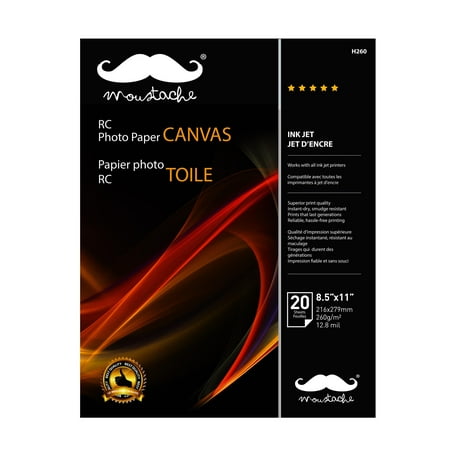 Moustache Photo Paper,Canvas Resin Coated, 8.5" x 11", 20 Sheets/Pack ...