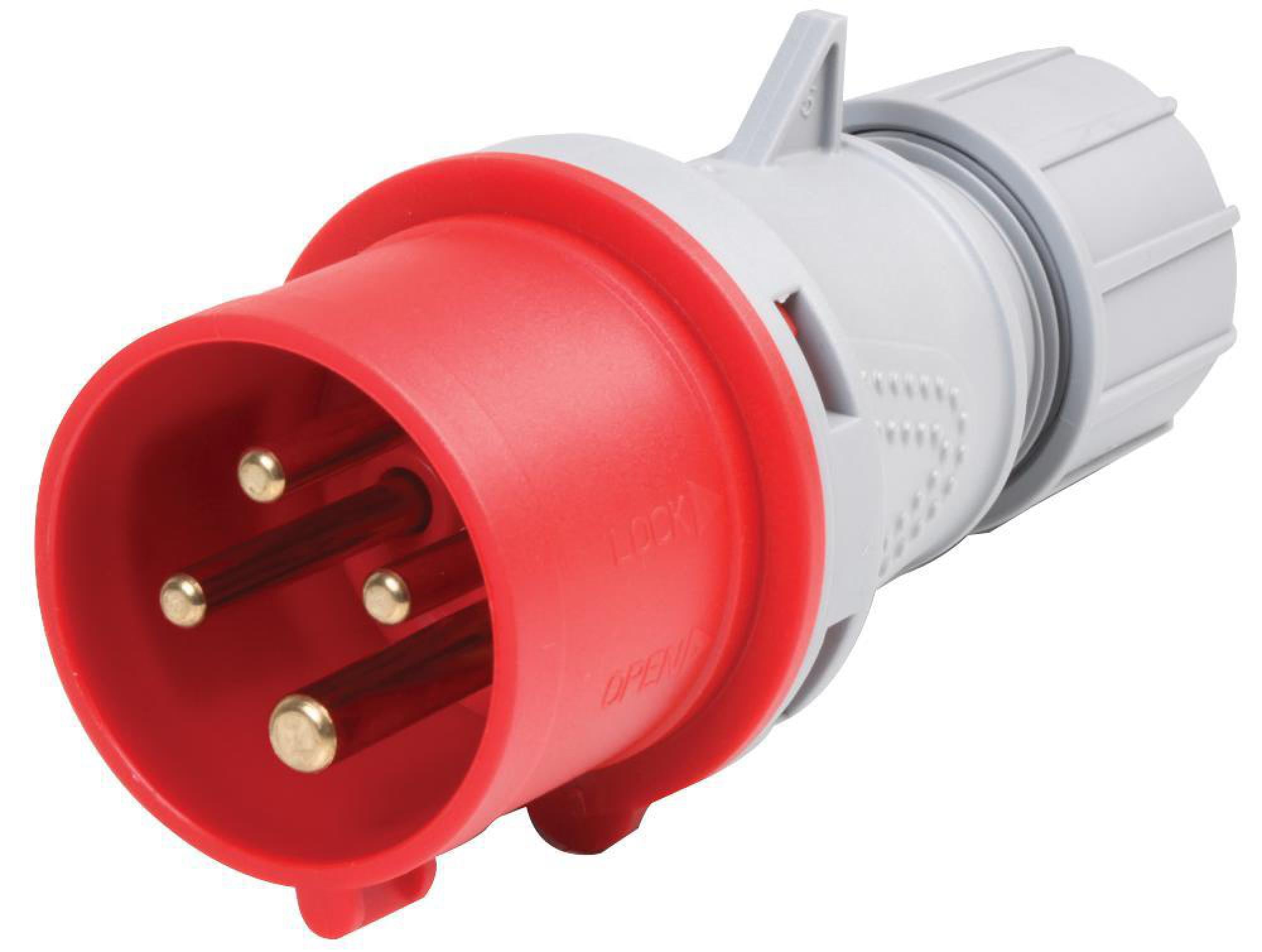 PRO ELEC - 16A, 400V, Cable Mount CEE Plug, 3P+E, Red, IP44 - Walmart.com