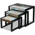 vidaXL Three Piece Nesting Tables Solid Reclaimed Wood - Walmart.com