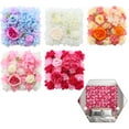 CaraMart Artificial Flower Wall Backdrop Silk Rose Floral Panels for ...
